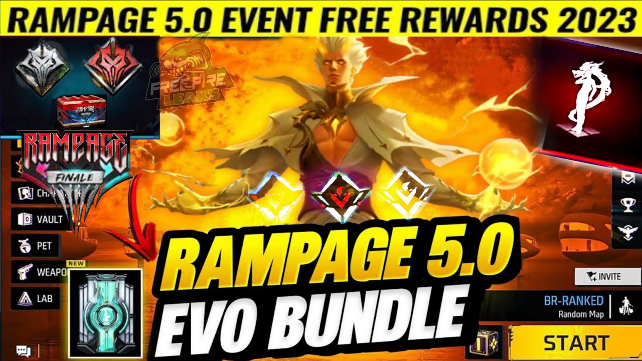 Free Fire RAMAGE 5.0 Event Rewards | RAMPAGE FINALE FF | RAMPAGE 5.0 ...