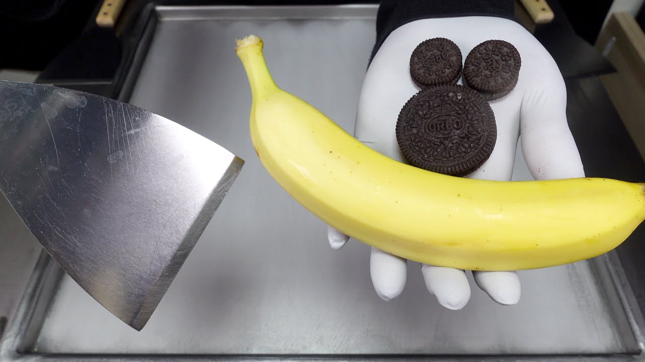 바나나 오레오 아이스크림 롤 만들기 Asmr Making Ice Cream Roll With Bananas And