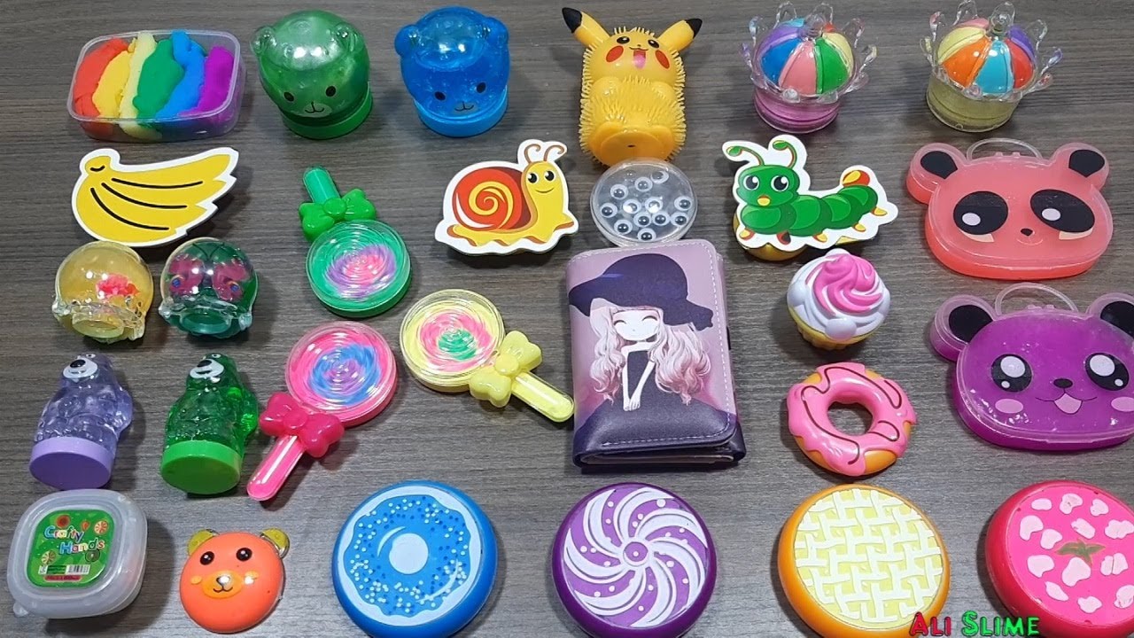 MIXING RANDOM THINGS INTO HOMEMADE SLIME! RELAXING SLIME VIDEO #50! ALI ...