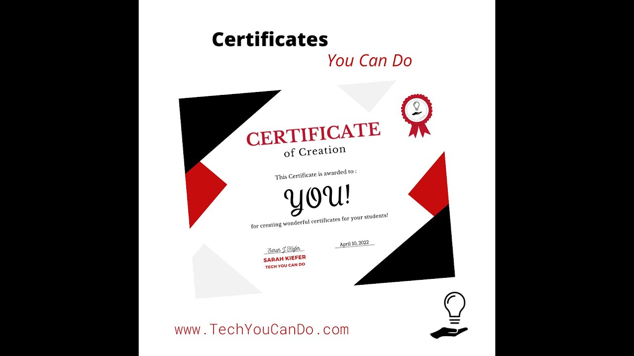 Certificates You Can Do - YouTube