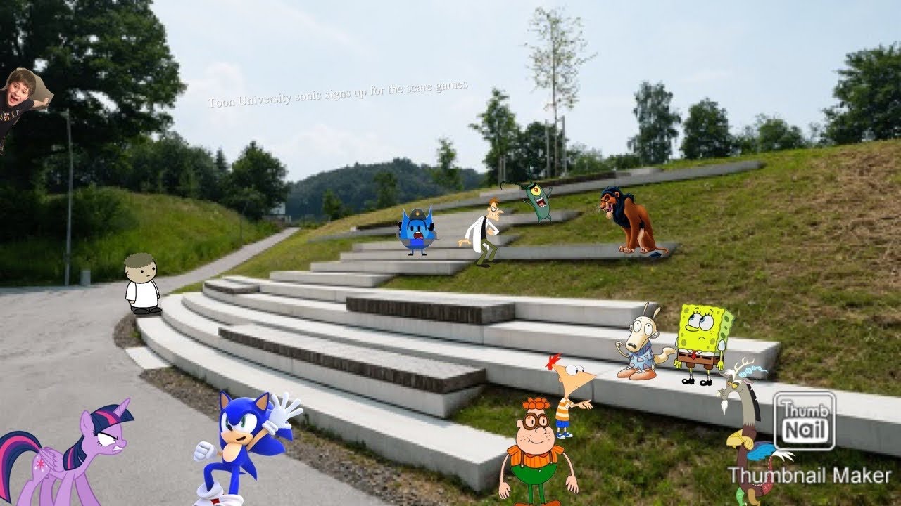 Toon university Sonic signs up for the scare games - YouTube