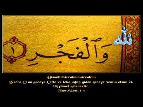 Kuranı Kerim Türkçe Meali Fecr Suresi 1-4