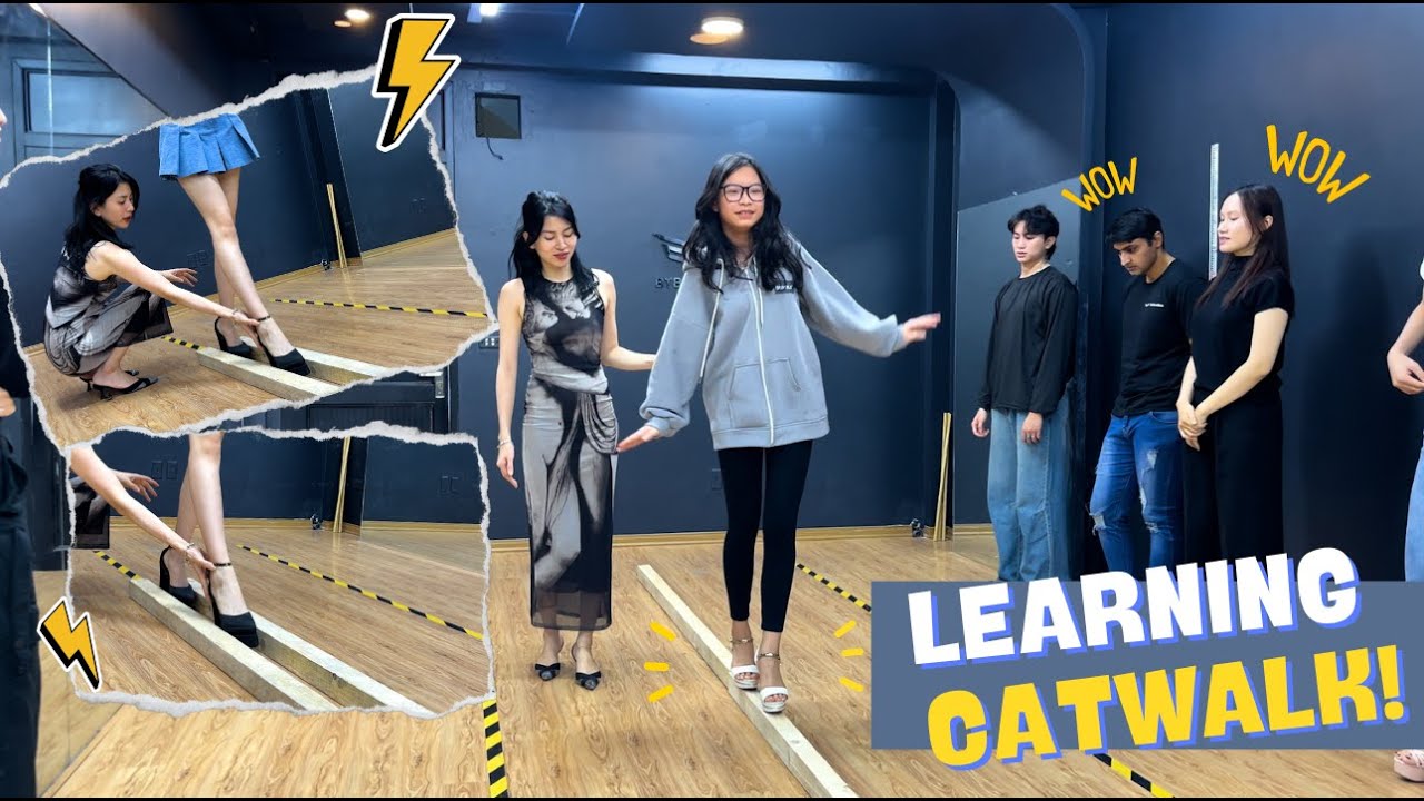 Model practices walking beautifully with a small wooden | Exercises to ...