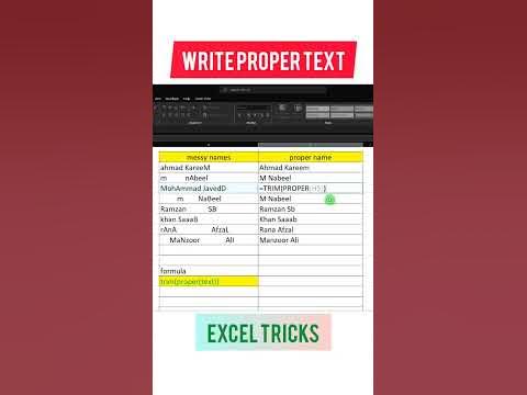 write proper text in excel | Excel Tricks | 2022 - YouTube