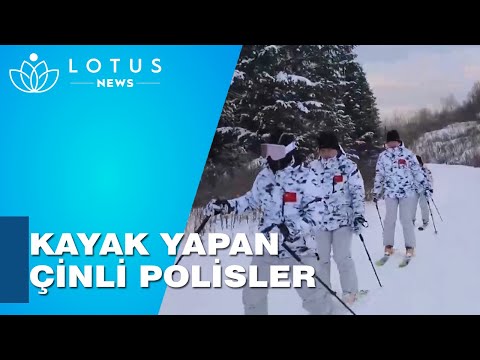 ÇİNLİ POLİSLER KAYAK YAPARAK DEVRİYE GEZİYOR