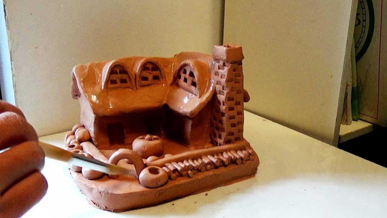 Make a Medieval Clay House Miniature - DIY Small Home Build - YouTube