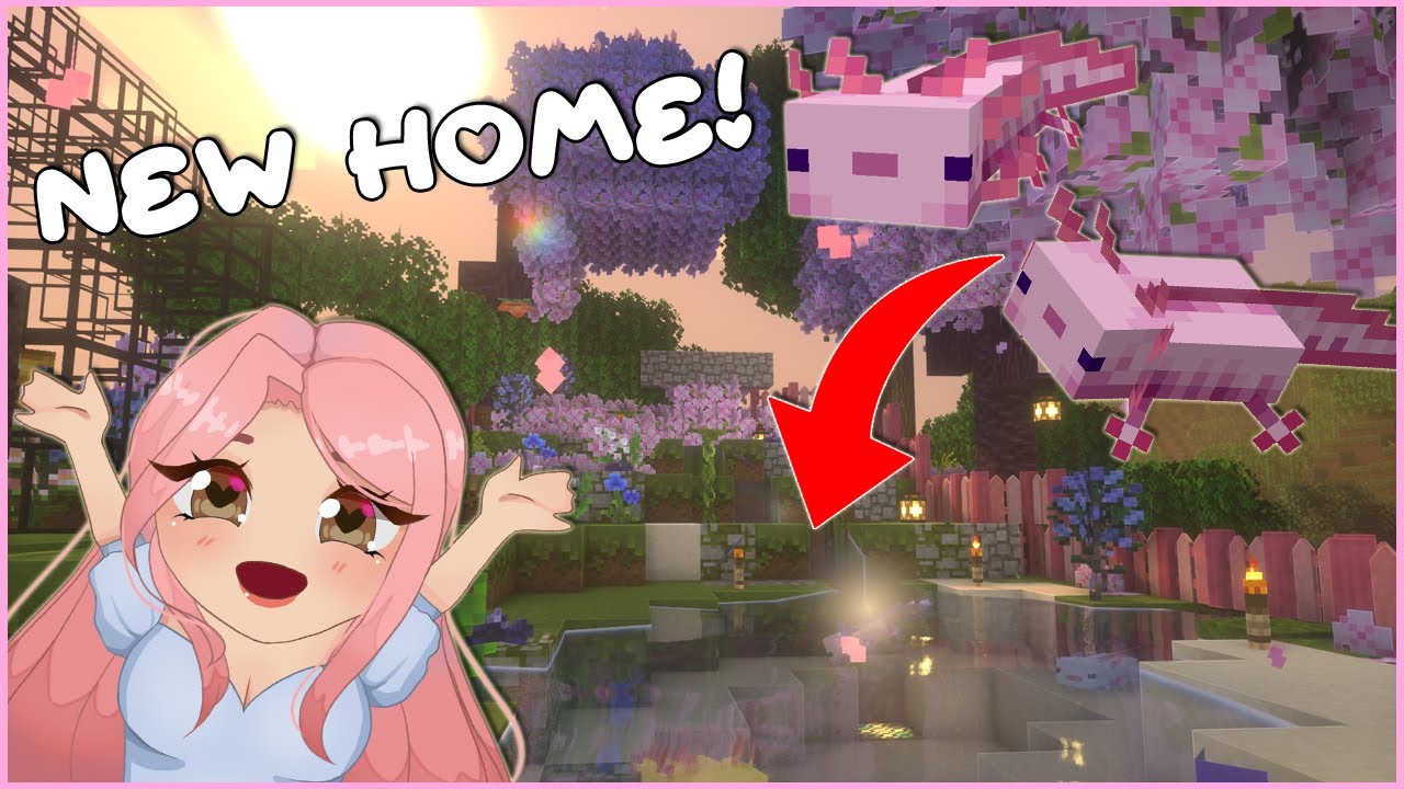 Building A Fairy Axolotl Pond In Minecraft : Cottagecore Aesthetic ...