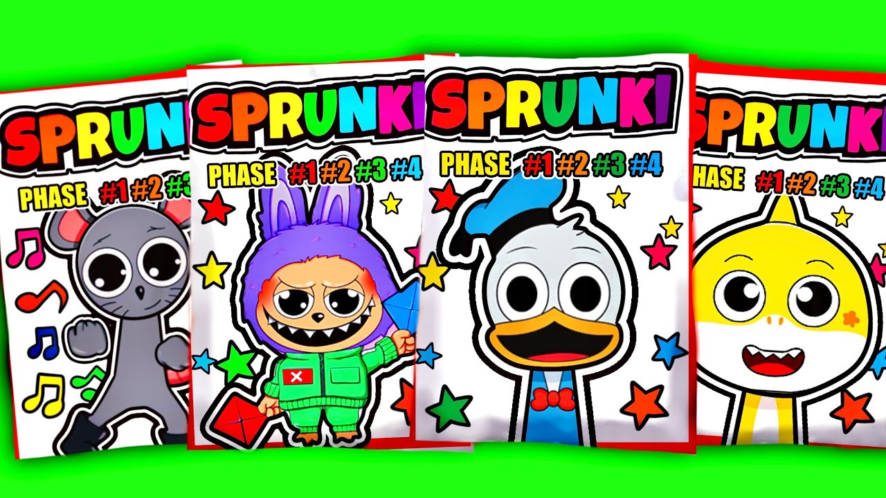 🌈SPRUNKI Blind Bag OC Donal Duck, Dancing Rat, Labubu, Baby Shark ASMR ...