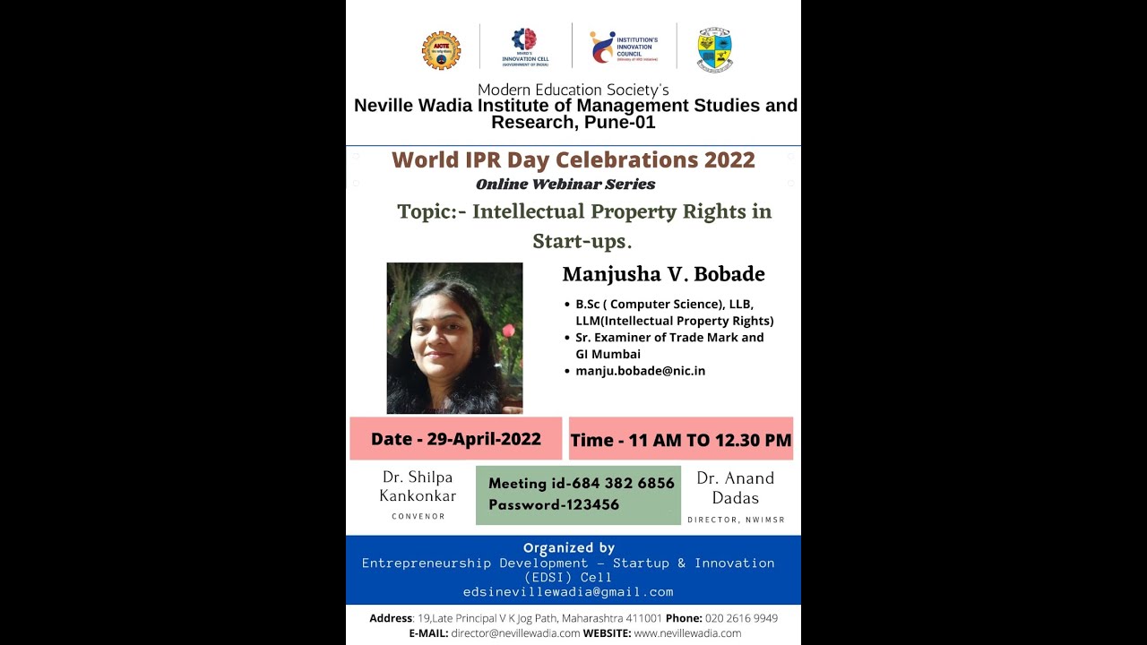 NWIMSR - World IPR Day Celebration 2022 - YouTube