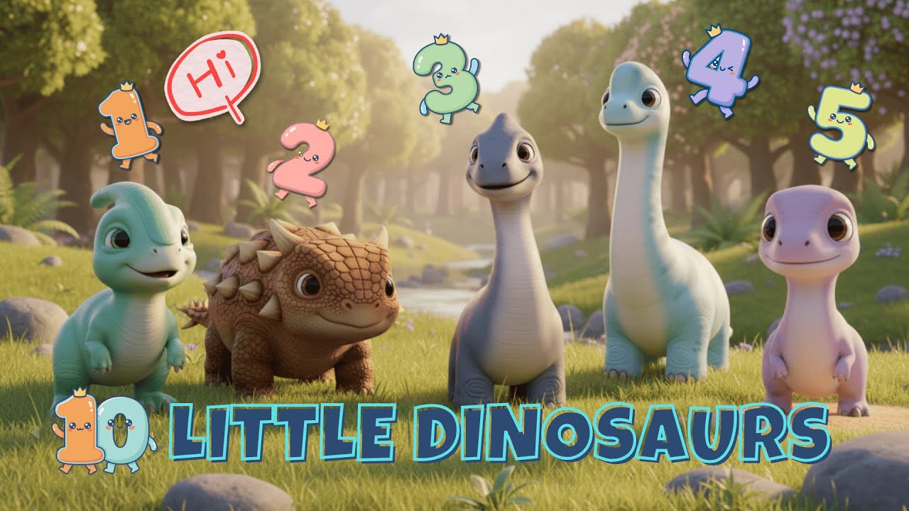 10 Little Dinosaurs Song 🦕 | Learn Dinosaur Names & Counting for Kids ...