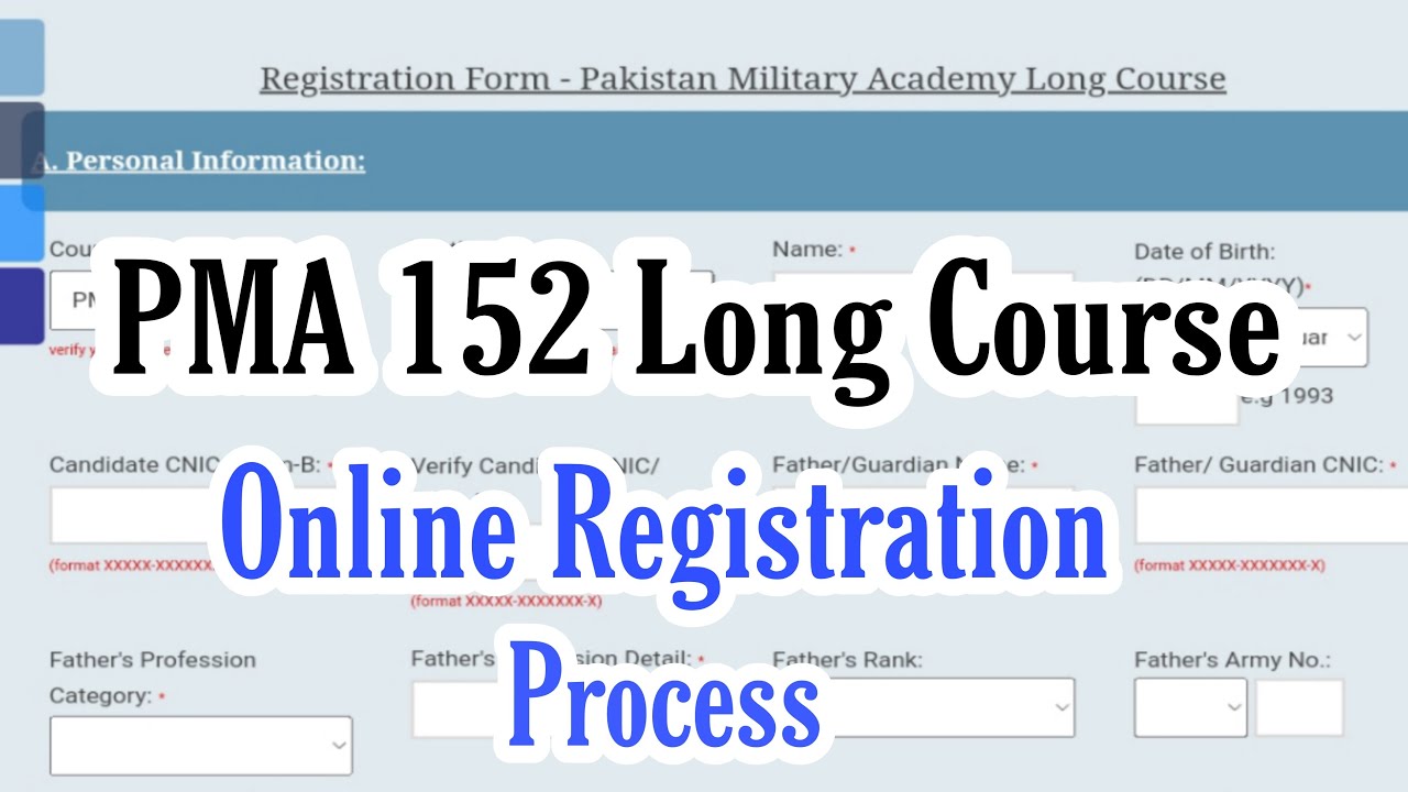 How to Fill Online Registration Form For PMA 152 Long Course | PMA 152 ...