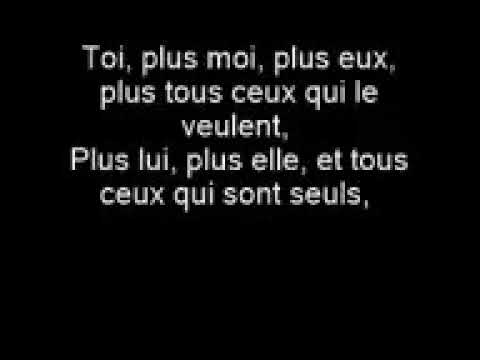 Toi plus moi paroles - YouTube