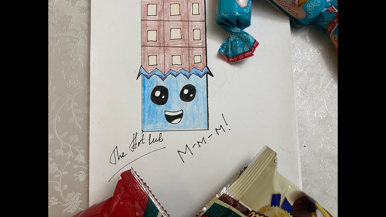 Sweet Delight: How to Draw a Cute Chocolate Bar - YouTube