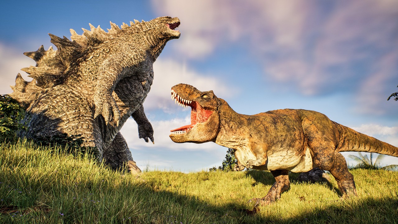 Most Awesome Godzilla vs T-Rex Moments by Dazzling Divine - YouTube