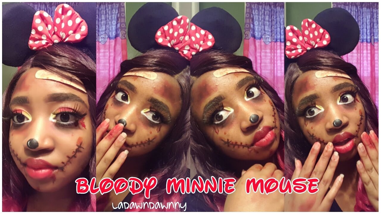 Bloody Minnie Mouse Makeup | #4 Halloween 2016 - YouTube