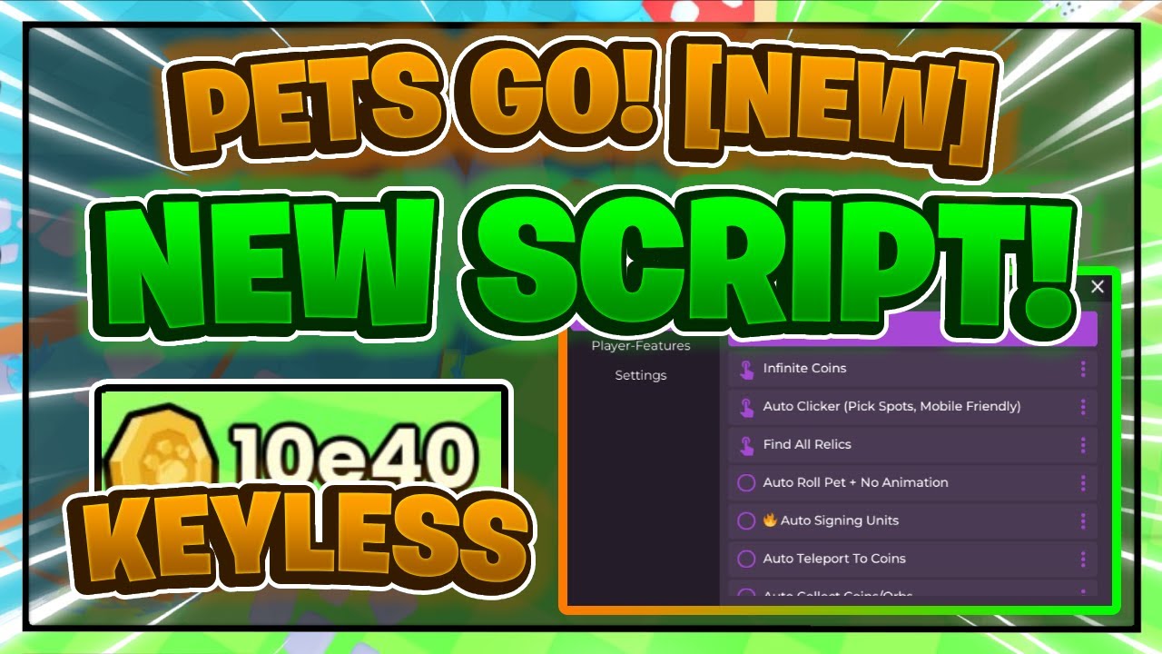 Pets Go! Script GUI / Hack | DUPE | AUTOFARM + INFINITE GEMS ...