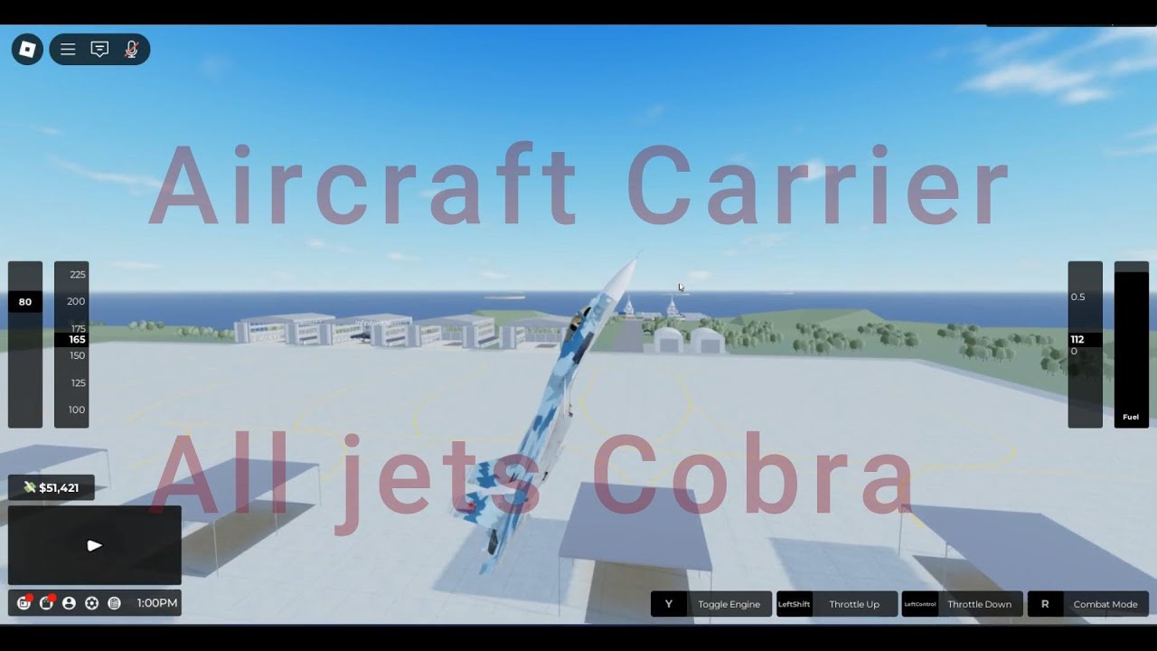 Aircraft Carrier(Roblox) Cobra with all jets - YouTube