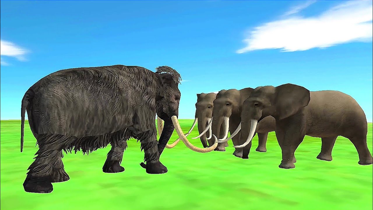 One Huge Mammoth VS Three Elephants || Animal Battle Simulator - YouTube