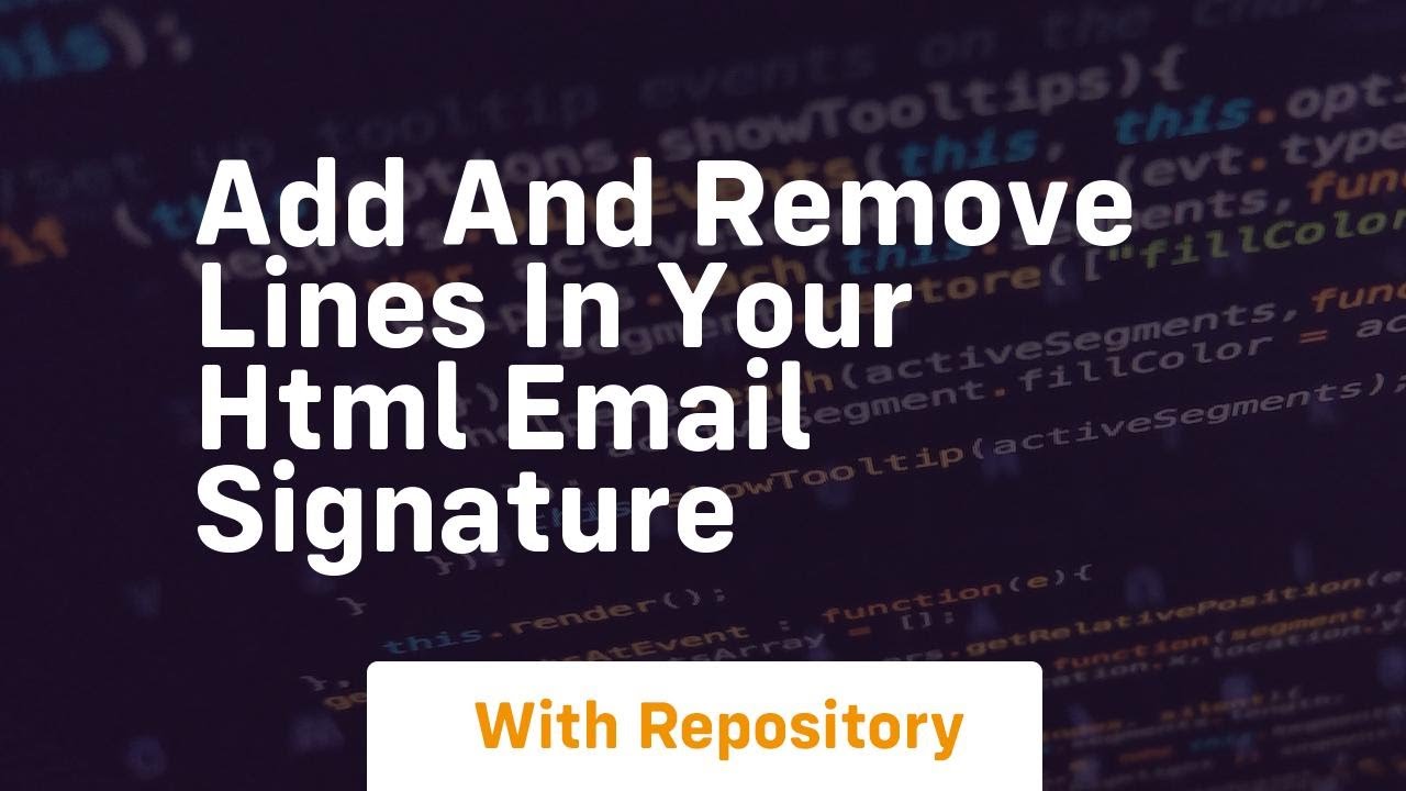 Add and remove lines in your html email signature - YouTube