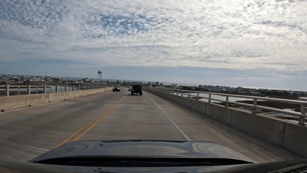 Driving over the Surf City Bridge - YouTube