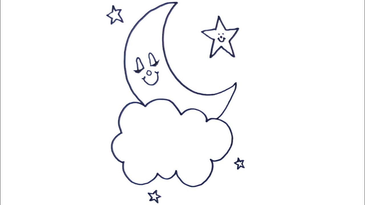 Kako nacrtati mesec i zvezde - YouTube