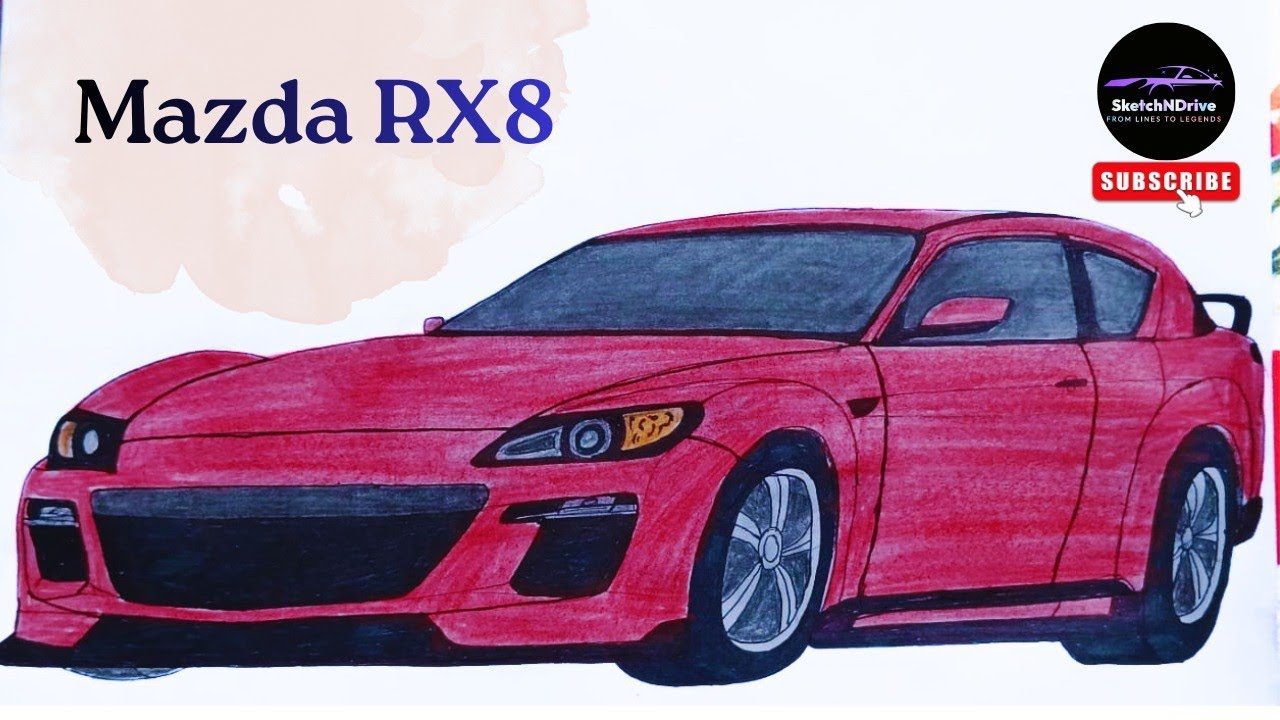 Mazda RX-8 Drawing ️🔥 | Satisfying Car Art | #mazdarx8 #shorts - YouTube