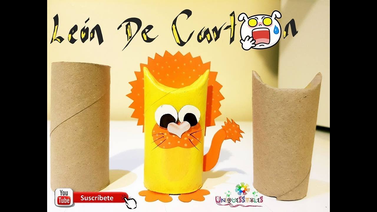 DIY- Manualidad | Leon de carton hecho en 10 minutos | manualidad para ...