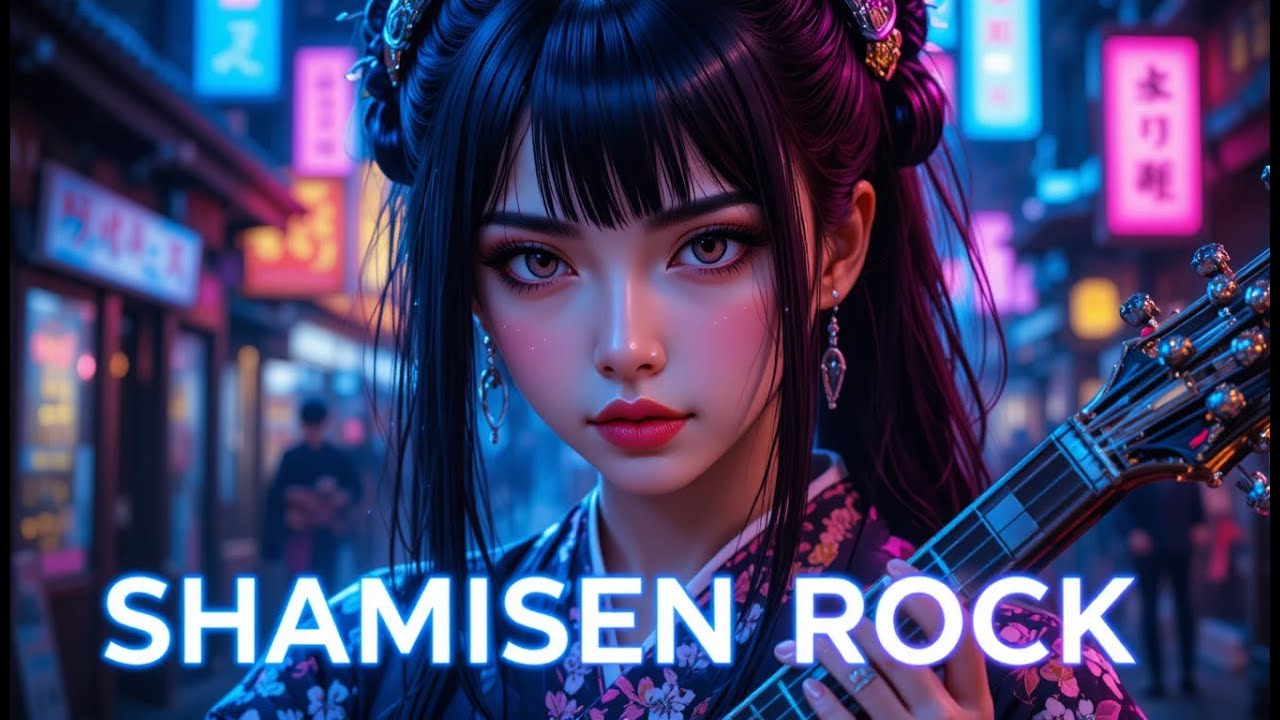 Neon Samurai Girl – Shamisen Rock Battle in the Cyber Night - YouTube