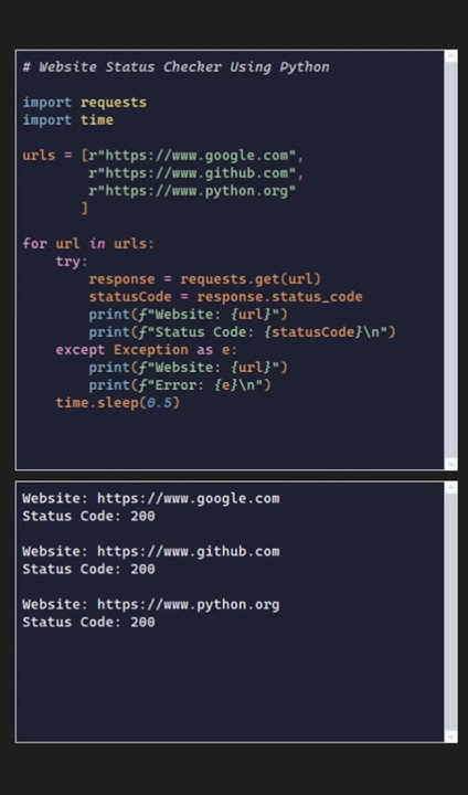 Python Website Status Checker! - YouTube
