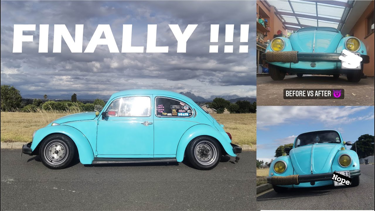 1972 VW beetle , adjustable beam install , car gets lowered more ...