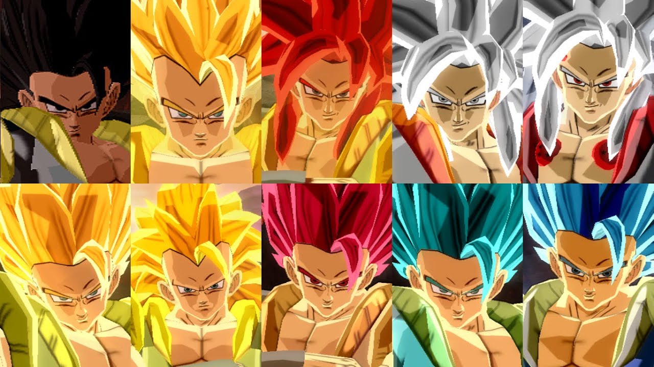 Gogeta all forms - Moveset 【DBZ BT3 PS2 Mod】 - YouTube