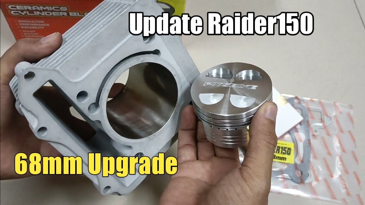 Update Raider 150 carb 68mm cylinder block Upgrade/modify Pitsbike ...