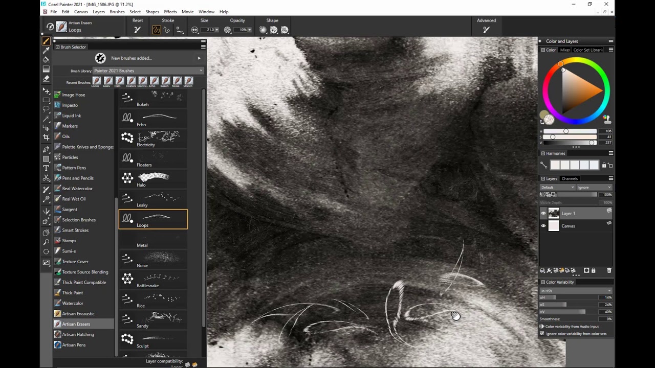 How to use the Artisan Erasers Brush pack for Painter - YouTube