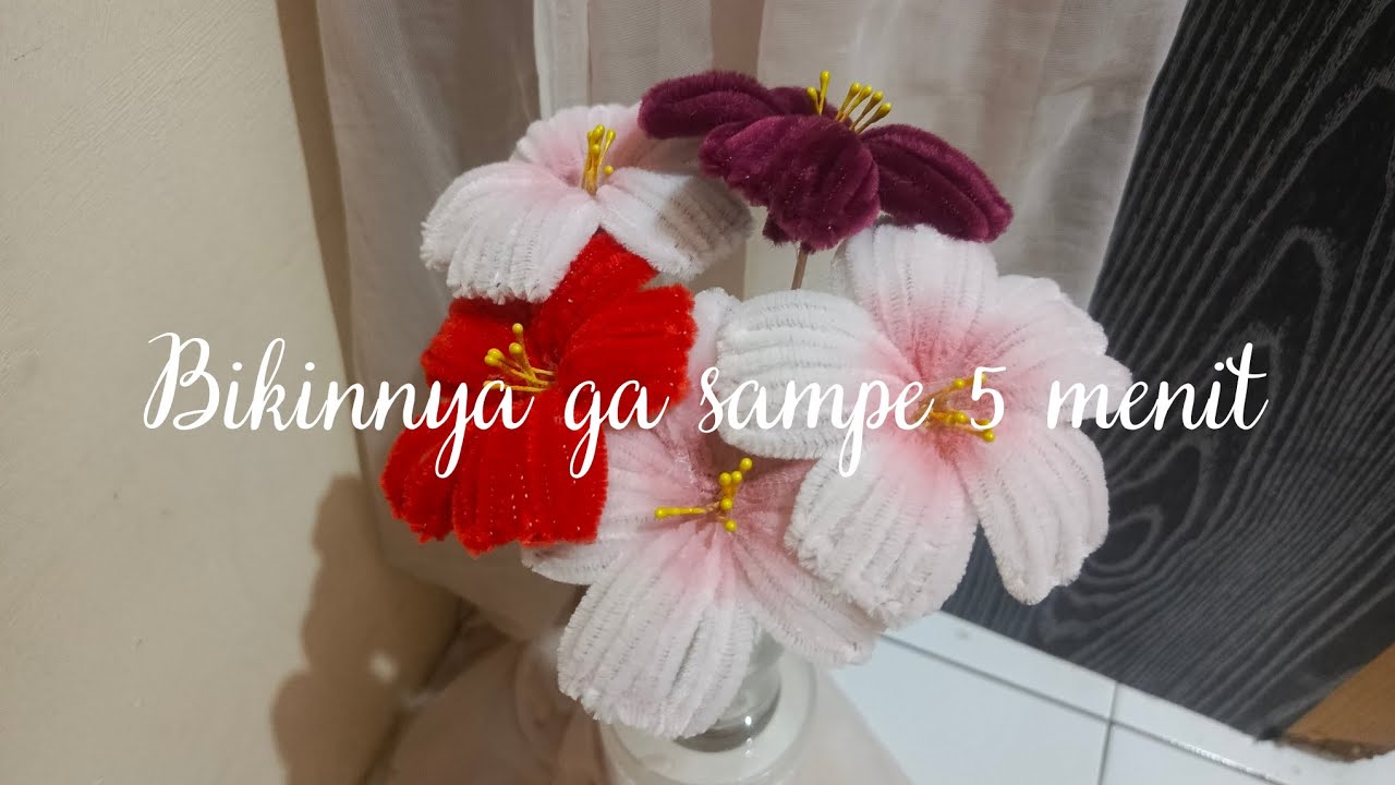 bunga sepatu / kembang sepatu bahan kawat bulu / pipecleaner | kreasi ...