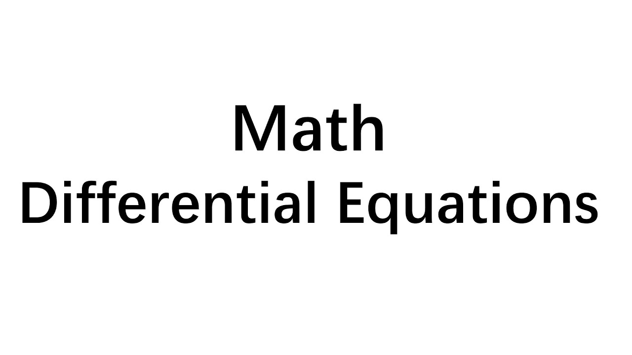 Math - Differential Equations - Chapter01 Introduction - 1.2 _ 02 - YouTube