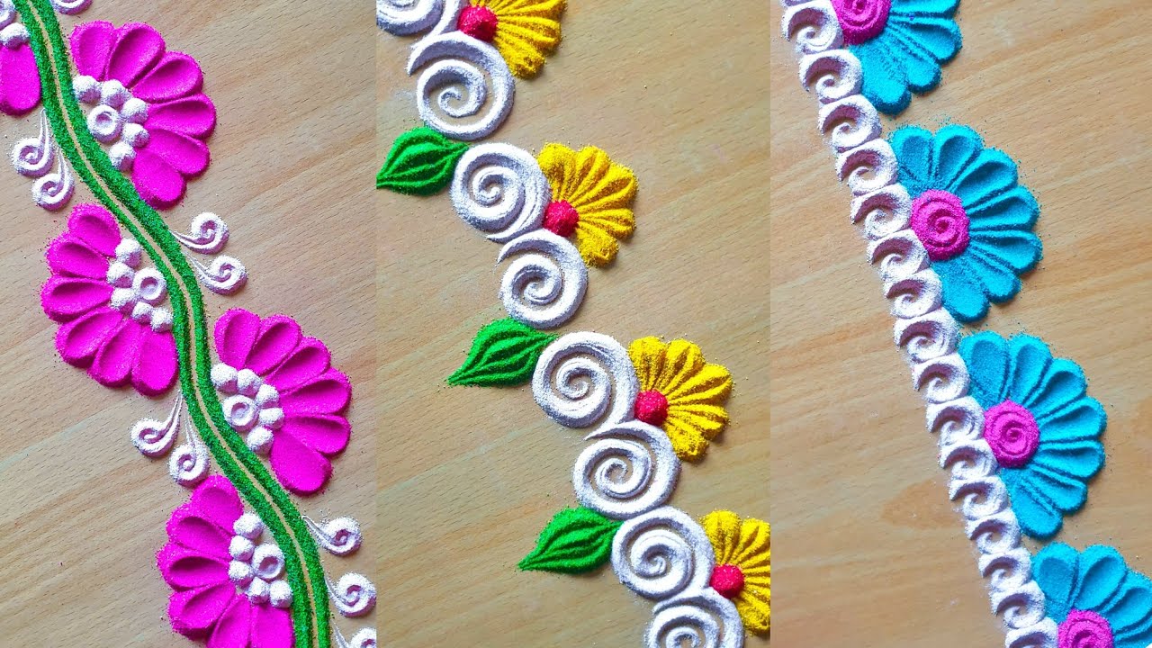 4 Border Rangoli Designs. Rangoli Border Designs. Rangoli Designs ...