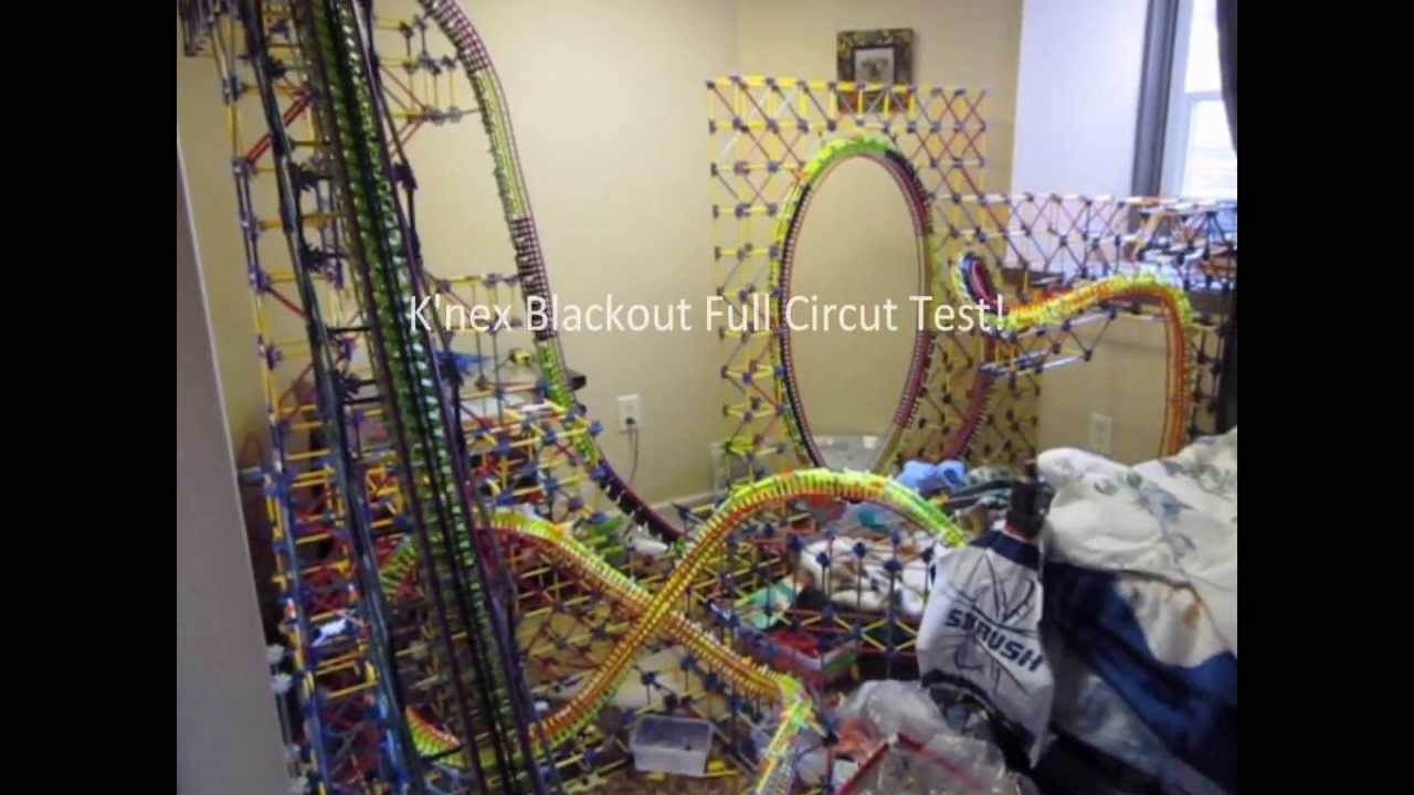 knex roller coaster blackout test 5 full circut test - YouTube