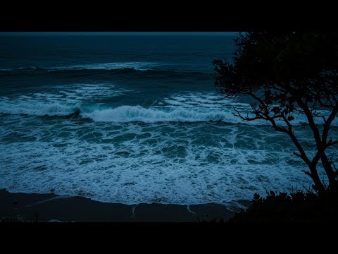 Deep Sleep Ocean Waves at Night | Calm Beach Sounds and Gentle Breeze for Relaxation All Night
