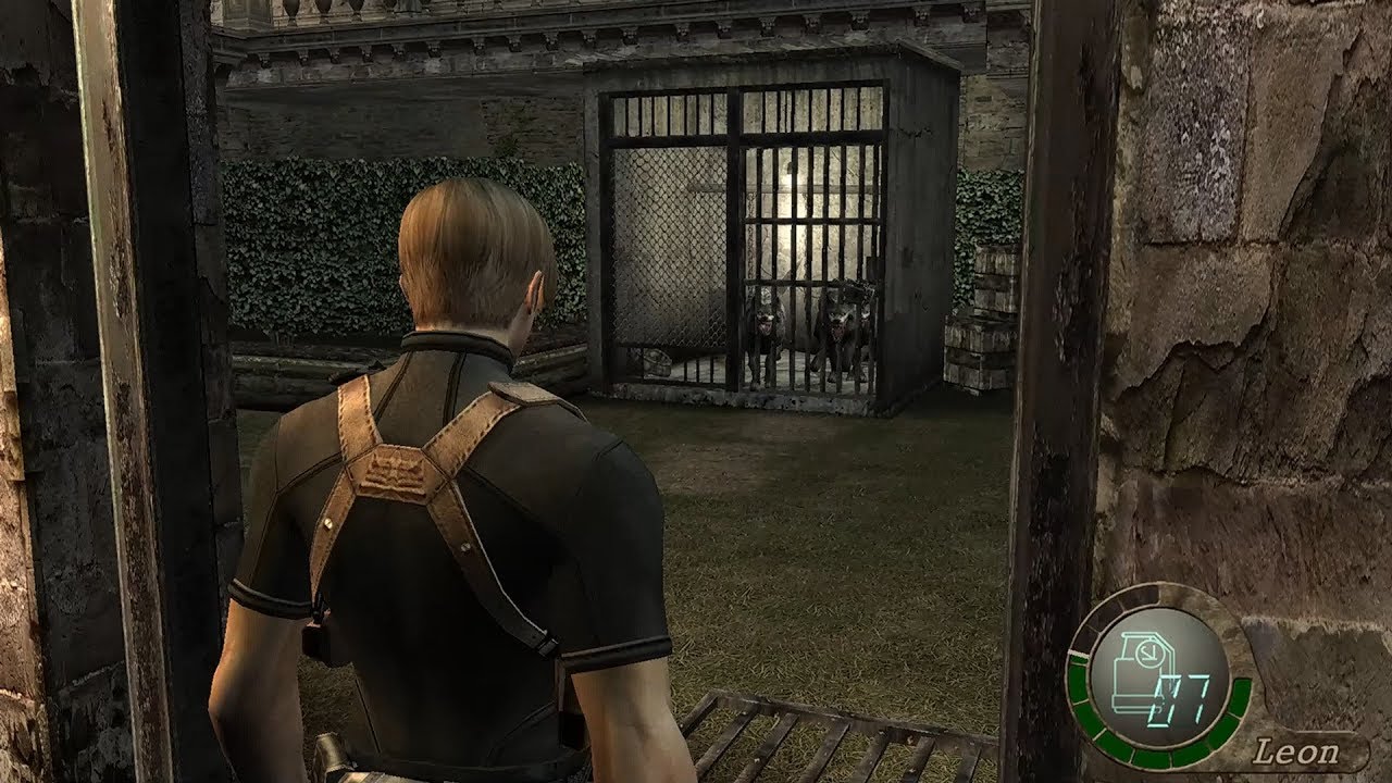 RE4 UHD+HD Project 3-2 Castle (Normal): Garden maze. Dogs (Colmillos ...
