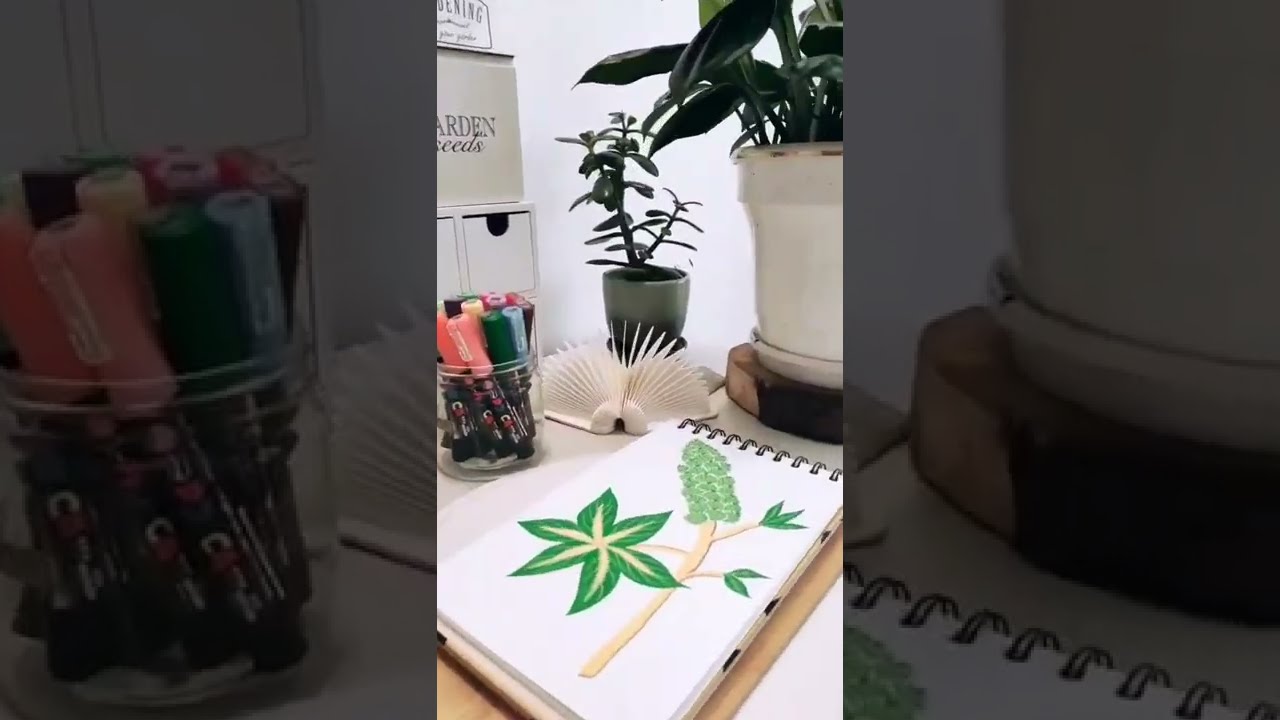 Flower drawing with POSCA Markers | Nature Illustration art #short # ...