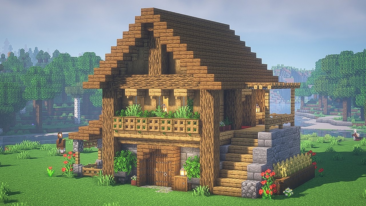 Minecraft: Starter Oak House | Tutorial - YouTube