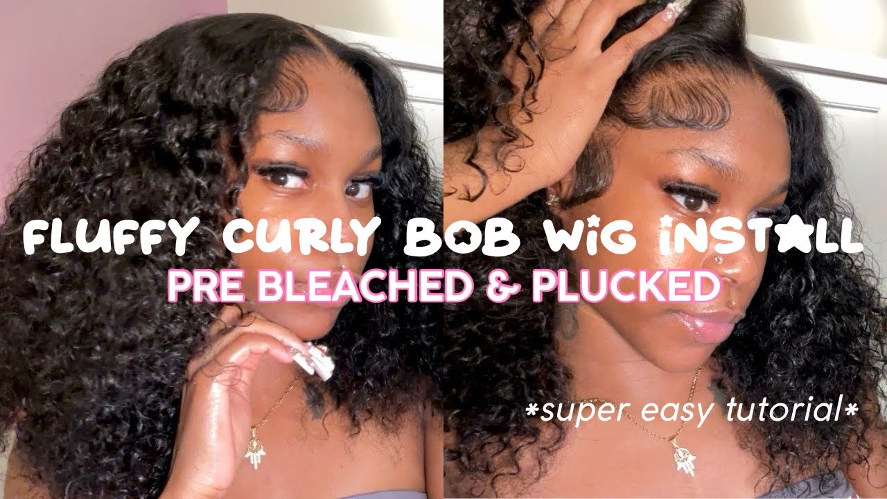 Super Natural & Fluffy Curly Bob Wig Seamless Install | Pre Plucked ...