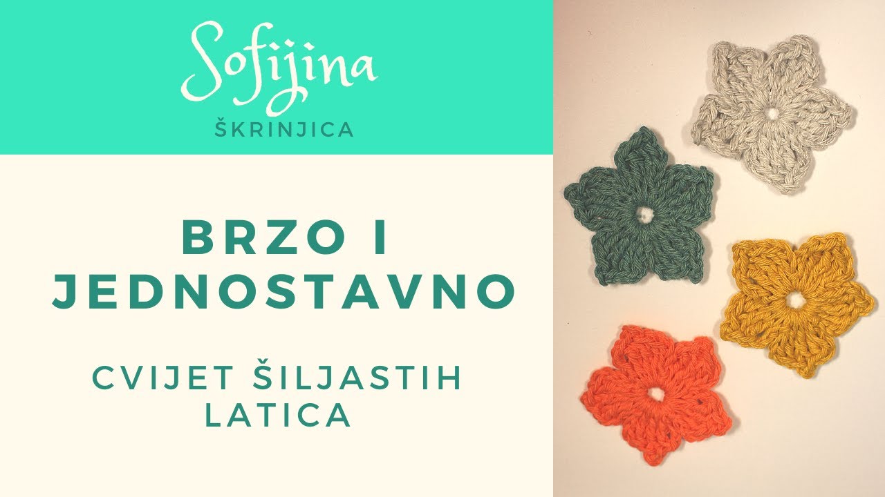 Kako heklati jednostavan cvijet šiljastih latica (How to crochet a ...