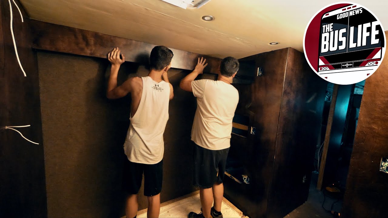 Installing Stained & Varnished Interior Paneling in Our Van Hool Bus ...