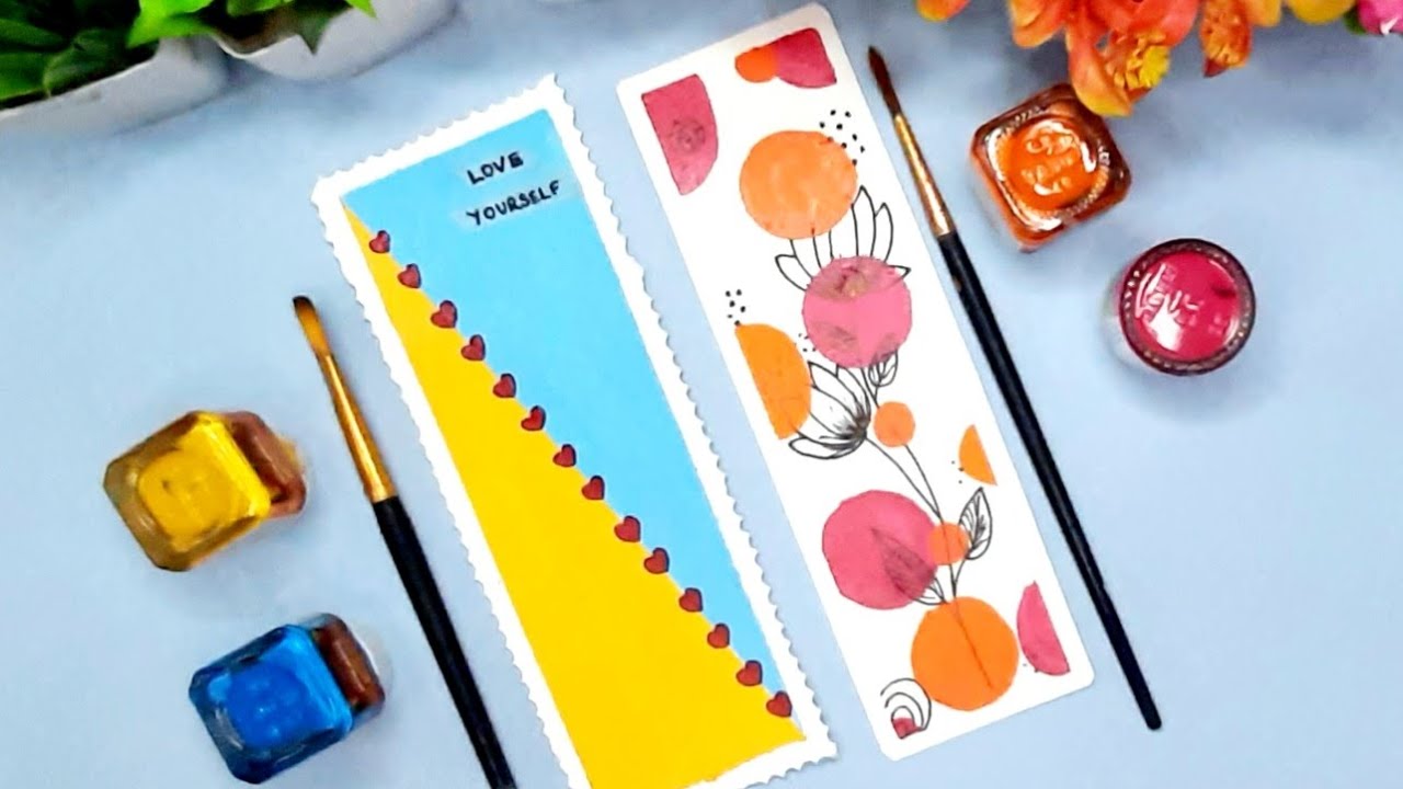 Easy Acrylic painting ideas | Easy Painting Ideas | Paper Bookmark ...