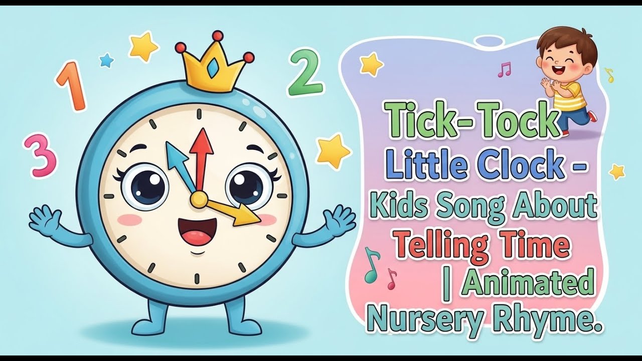 Tick-Tock Little Clock – Kids Song About Telling Time | Animated ...