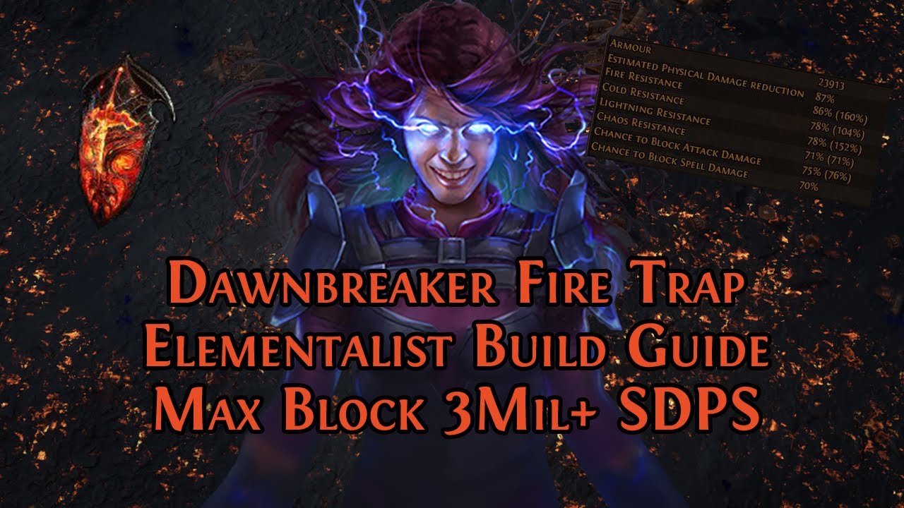 Dawnbreaker Fire Trap Elementalist Build Guide - Level 98 Max Block 3 ...