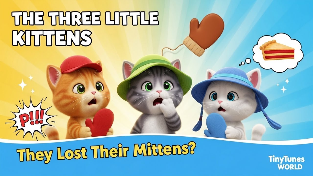 The Three Little Kittens • 3D Cartoon Nursery Rhyme | TinyTunes World ...