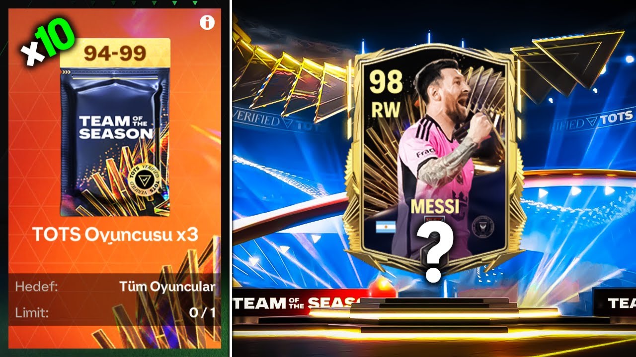 98 TOTS MESSI İÇİN 10 TANE TOTS PAKETİ AÇTIM! EFSANE ÖDÜLLER! 94-99 GEN ...