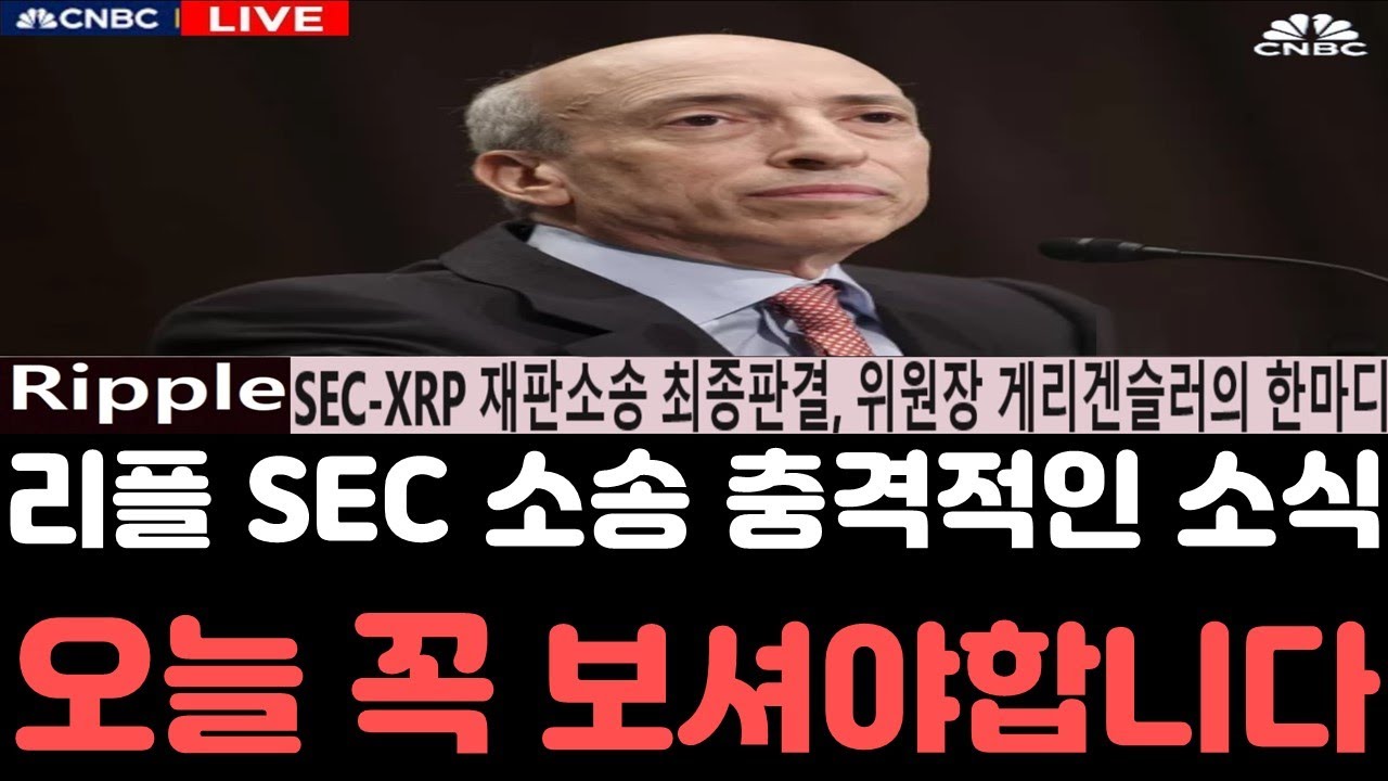 리플전망 리플 Sec위원장 게리겐슬러의 한마디에 돌발상황이 발생했습니다 설마 오늘 오늘 영상은 꼭 보셔야합니다 리플전망 리플호재 리플급등 리플코인 리플소송
